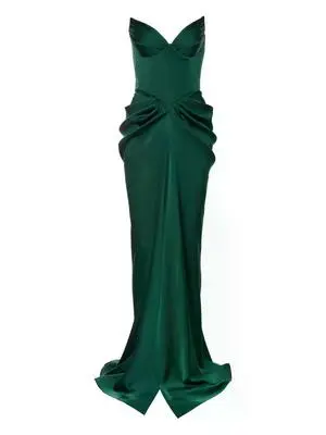 ANA RADU Corset Draped Maxi Dress