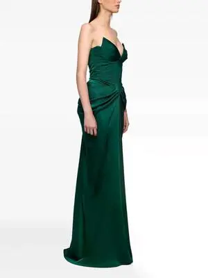 ANA RADU Corset Draped Maxi Dress