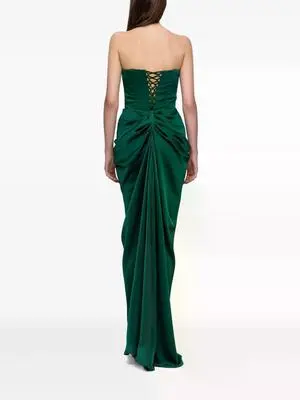 ANA RADU Corset Draped Maxi Dress