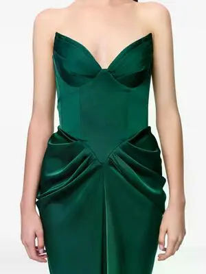 ANA RADU Corset Draped Maxi Dress