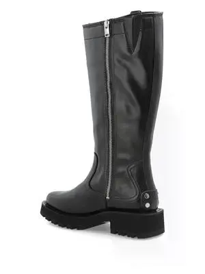GANNI Buckle-detail Zipped Knee-high Boots - Black