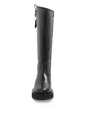 GANNI Buckle-detail Zipped Knee-high Boots - Black