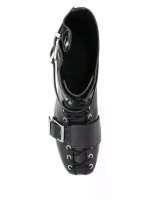 GANNI Buckled Lace-up Combat Boots