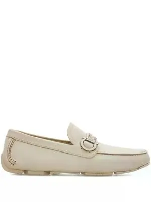 FERRAGAMO Woven-strap Gancini Ornament Loafers