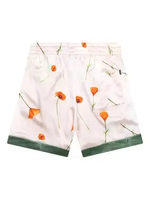 NAHMIAS Poppy-print Silk Shorts