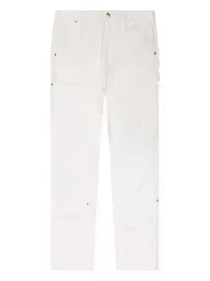 ADVISORY BOARD CRYSTALS Embellished Canvas Straight Leg Trousers - White