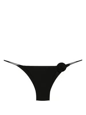 LA REVECHE Ashar Floral-appliqué Bikini Bottom - Black