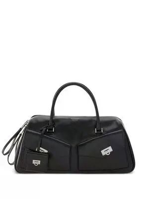 FERRAGAMO Leather Tote Bag With Flap-pockets