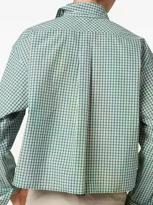 Miu Miu Cropped Gingham Check Shirt - Green