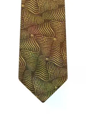 Etro Wave-pattern Silk Tie - Yellow