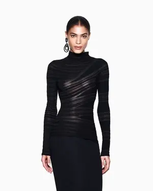Giorgio Armani Viscose And Virgin Wool Mock-neck Jumper