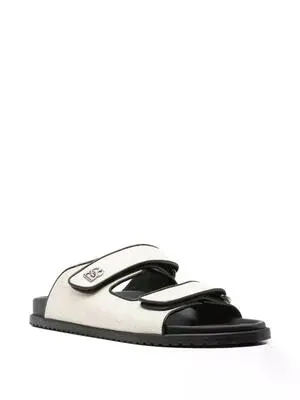 Dolce & Gabbana Double-strap Canvas Slides