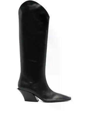 MUGLER 80mm Pointed-toe Calf Leather Boots