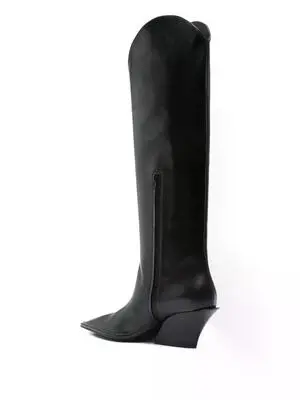 MUGLER 80mm Pointed-toe Calf Leather Boots