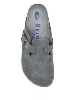 BIRKENSTOCK Buckle Suede Mules - Grey