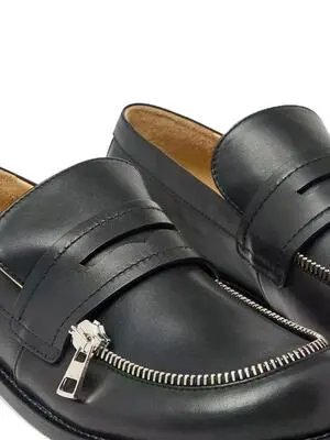 JW Anderson Zip-detail Penny Loafers - Black