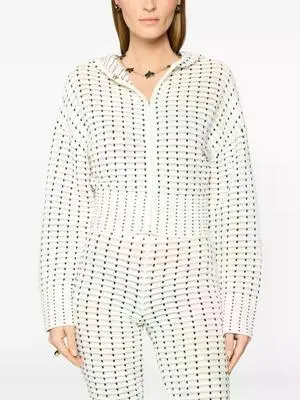 GENNY Hook-front Geometric Pattern Hoodie