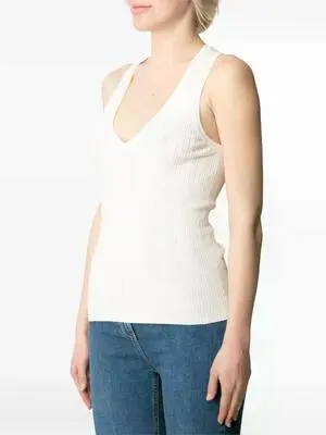 Elisabetta Franchi Ribbed V-neck Top