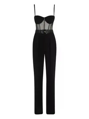 Elisabetta Franchi Bustier-top Belted Jumpsuit - Black