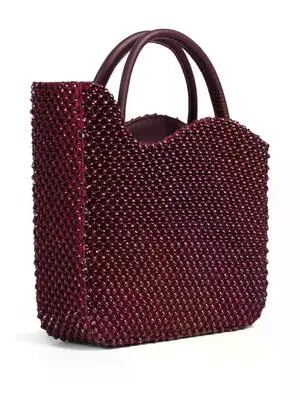 LE SILLA Small Ivy Beaded Tote Bag - Red
