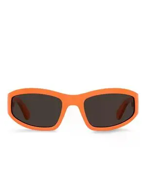 Moschino Rectangle-frame Sunglasses With Logo - Orange