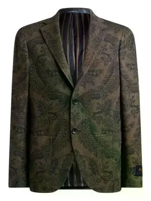 Etro Paisley Print Wool Blazer - Brown