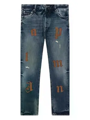 Palm Angels Logo-patch Jeans - Blue