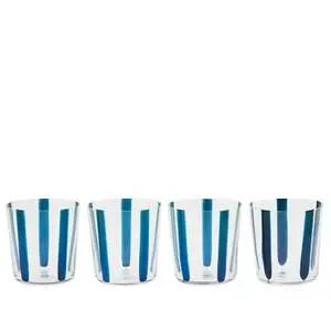 THE CONRAN SHOP Nova Stripe Tumbler 360ml Set Of 4 - Navy
