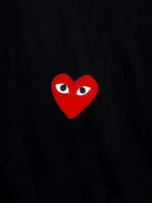 Play Comme Des Garcon Heart-logo Sweater - Black