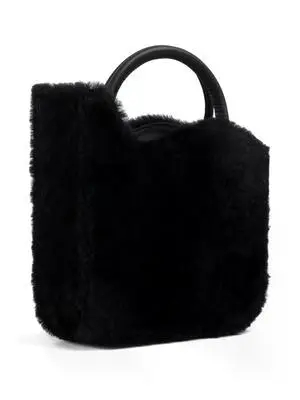 LE SILLA Shearling Tote Bag - Black