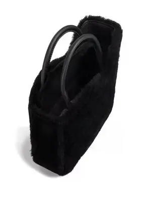 LE SILLA Shearling Tote Bag - Black
