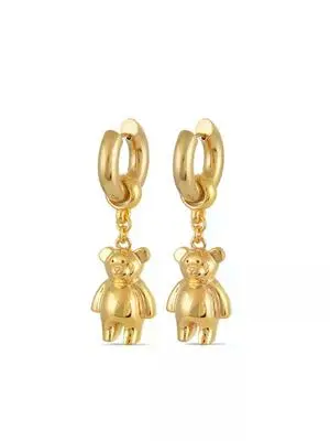 Mayol Teddy Bear Charm Hoop Earrings - Gold
