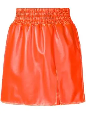 Miu Miu Lambskin Biker Mini Skirt - Orange