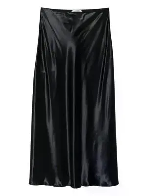 Alberta Ferretti Satin A-line Midi Skirt