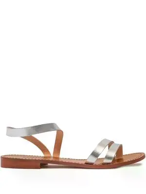 SOMMET Metallic Flat Sandals - Silver
