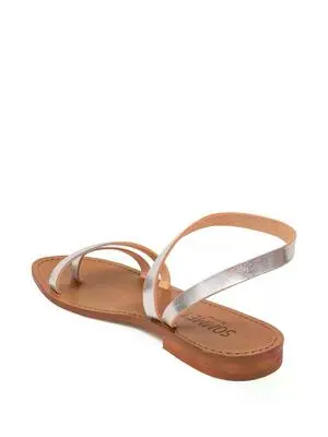 SOMMET Metallic Flat Sandals - Silver