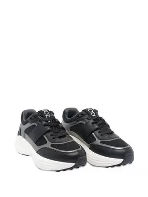 TOD'S Leather Panelled Lace-up Sneakers - Grey