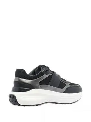 TOD'S Leather Panelled Lace-up Sneakers - Grey