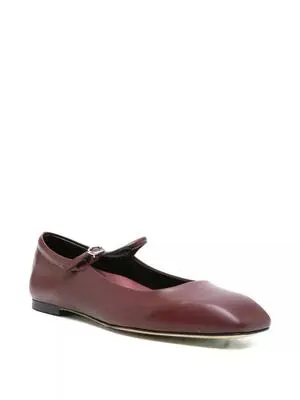 AeydĒ Leather Buckle Flat Pumps
