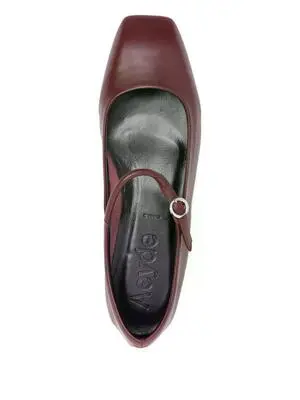 AeydĒ Leather Buckle Flat Pumps