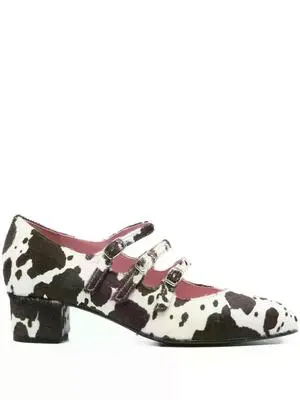 CAREL 40mm Kina Triple-strap Pumps - White