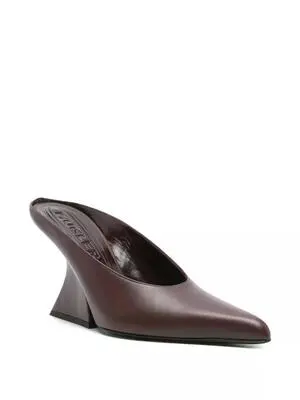 MUGLER 100mm Sculpted-heel Pointed-toe Mules