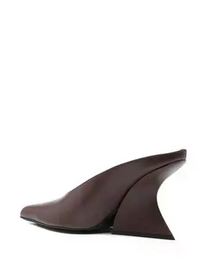 MUGLER 100mm Sculpted-heel Pointed-toe Mules
