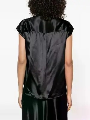 Alberta Ferretti Satin-effect Twist Blouse - Black