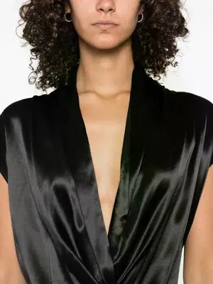 Alberta Ferretti Satin-effect Twist Blouse - Black
