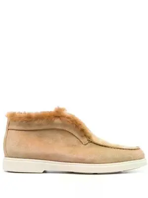 Santoni Tonal-stitching Leather Loafers