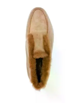 Santoni Tonal-stitching Leather Loafers