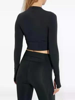 Adidas By Stella McCartney Long-sleeve Cropped Top With Logo Detail