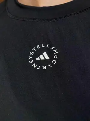 Adidas By Stella McCartney Long-sleeve Cropped Top With Logo Detail