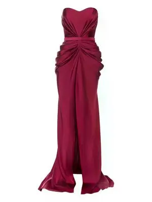 ANA RADU Strapless Draped Maxi Dress